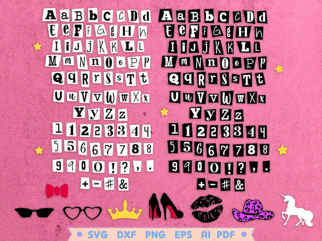 Burn Book Alphabet SVG, Mean Girl Alphabet Svg, Ransom Letters Svg, Png ...
