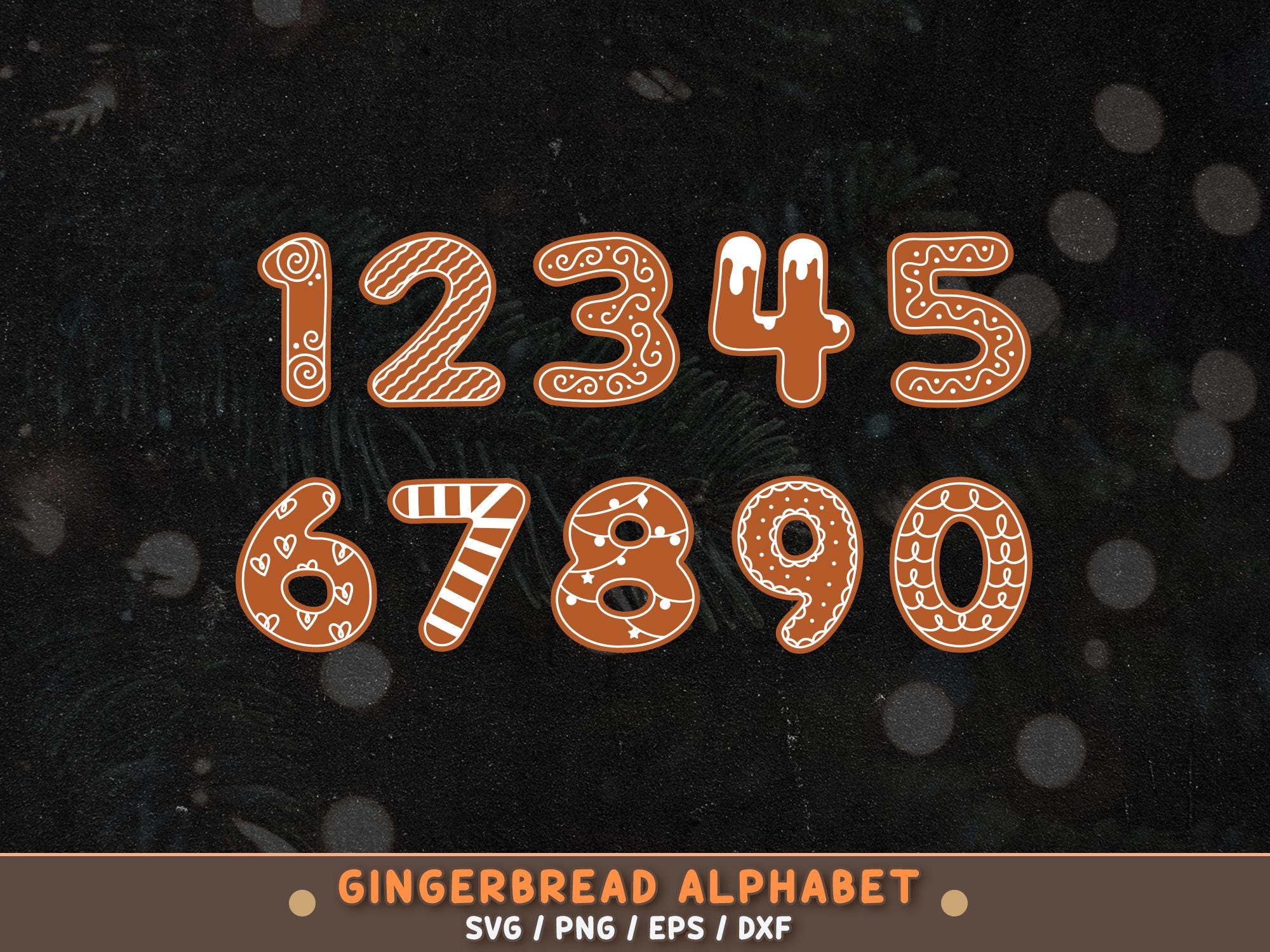 Gingerbread Alphabet SVG PNG Bundle: Christmas Cookies Letters, Digital ...