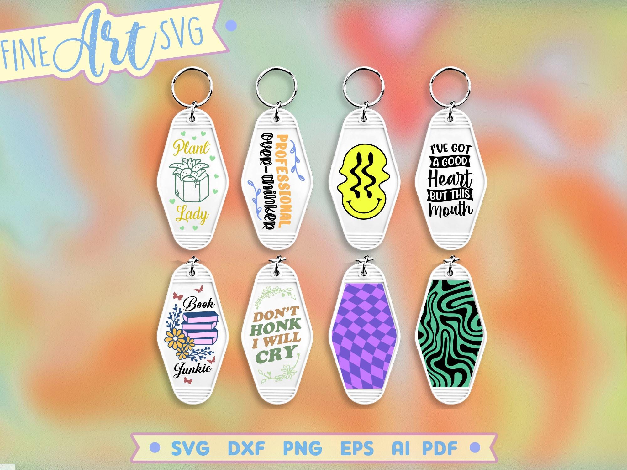 Retro Motel Keychain SVG Bundle: Sarcastic Quotes, Funny Sayings ...