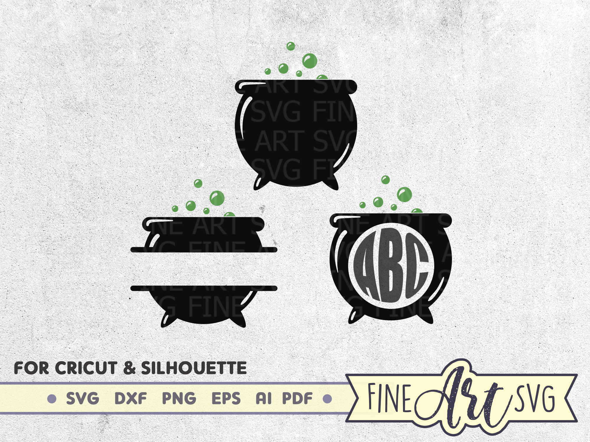 Instant Download Halloween Monogram Frames SVG and Silhouette Studio ...