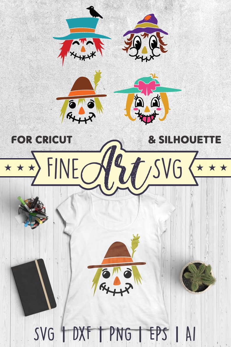 Scarecrow Face Svg File Scarecrow Svg Set Halloween Svg - Etsy