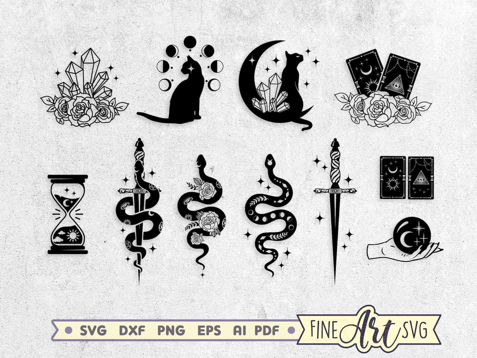Mystical SVG Bundle Celestial Svg Files Moon Phase Svg Moon | Etsy Canada