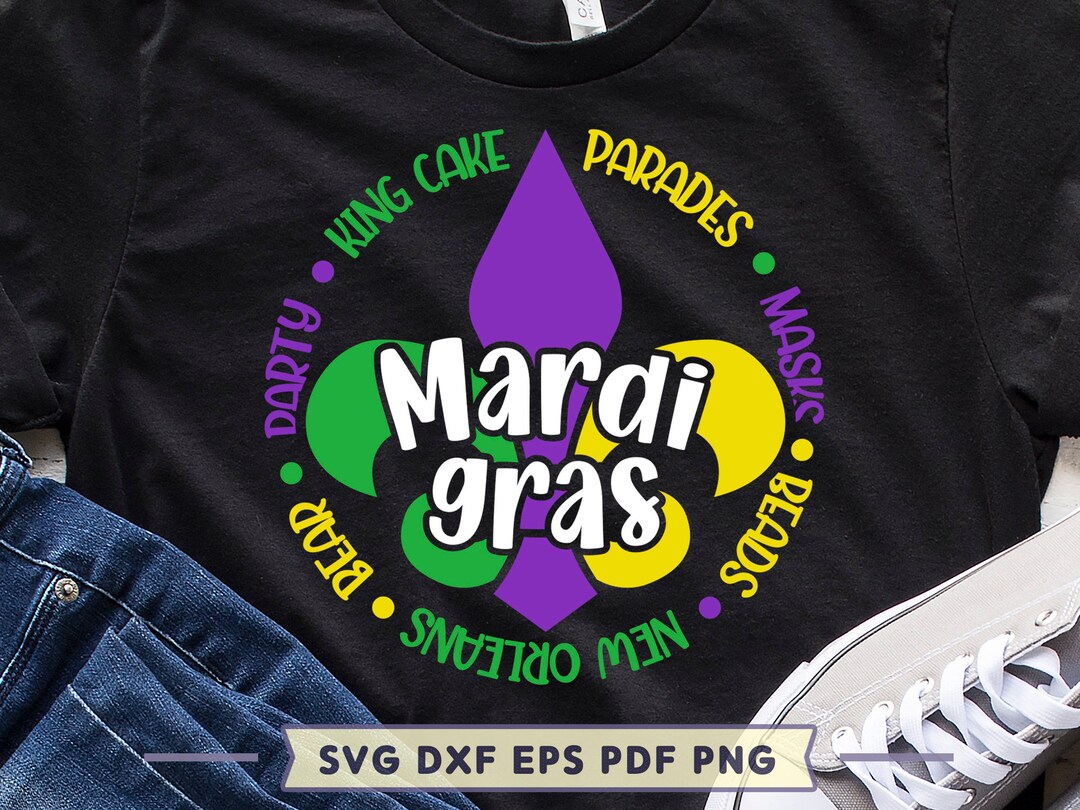 Mardi Gras Fleur-de-lis SVG: New Orleans Party Shirt File (digital ...