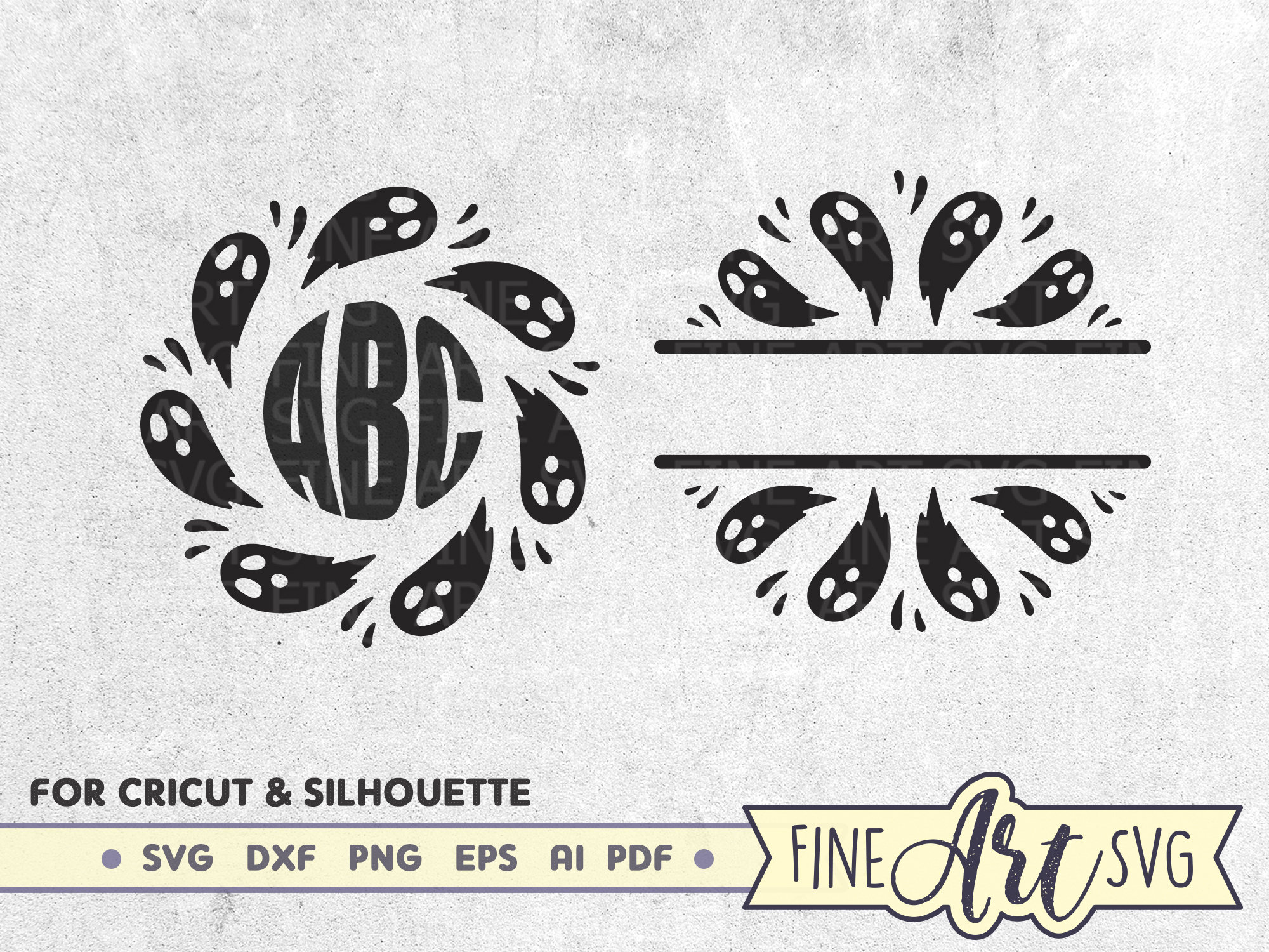 Ghost Svg Monogram Frame Svg Ghost Frame Svg Halloween | Etsy