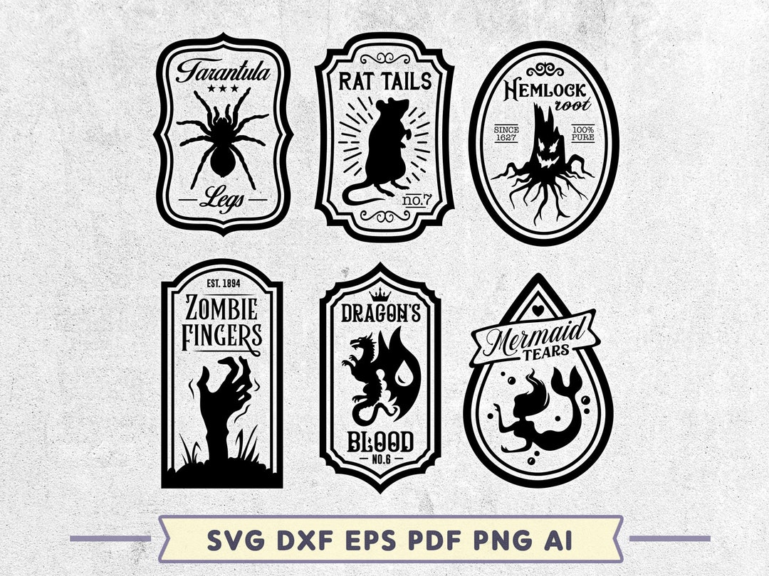 Halloween Potion Labels SVG Bundle: Witch Apothecary Cut Files - Etsy
