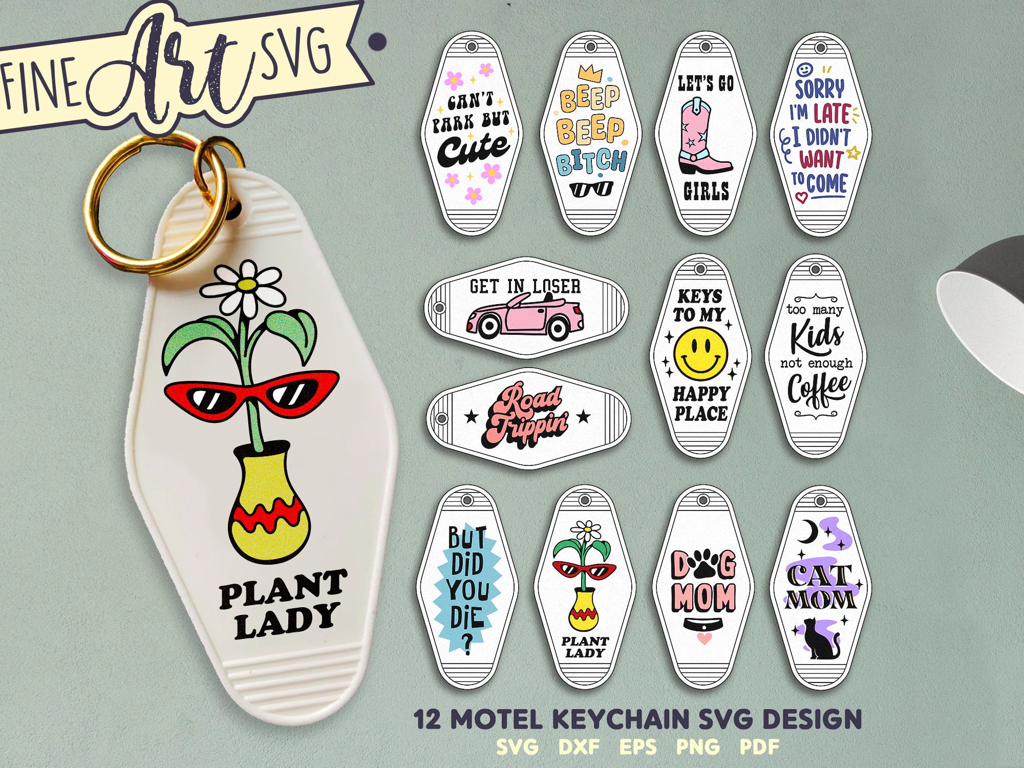 Retro Motel Keychain SVG Bundle: Trendy Designs, Cricut Files - Etsy