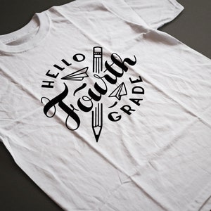 Hello Fourth Grade Svg, Back to School Svg, School Svg, 4th Grade Svg ...