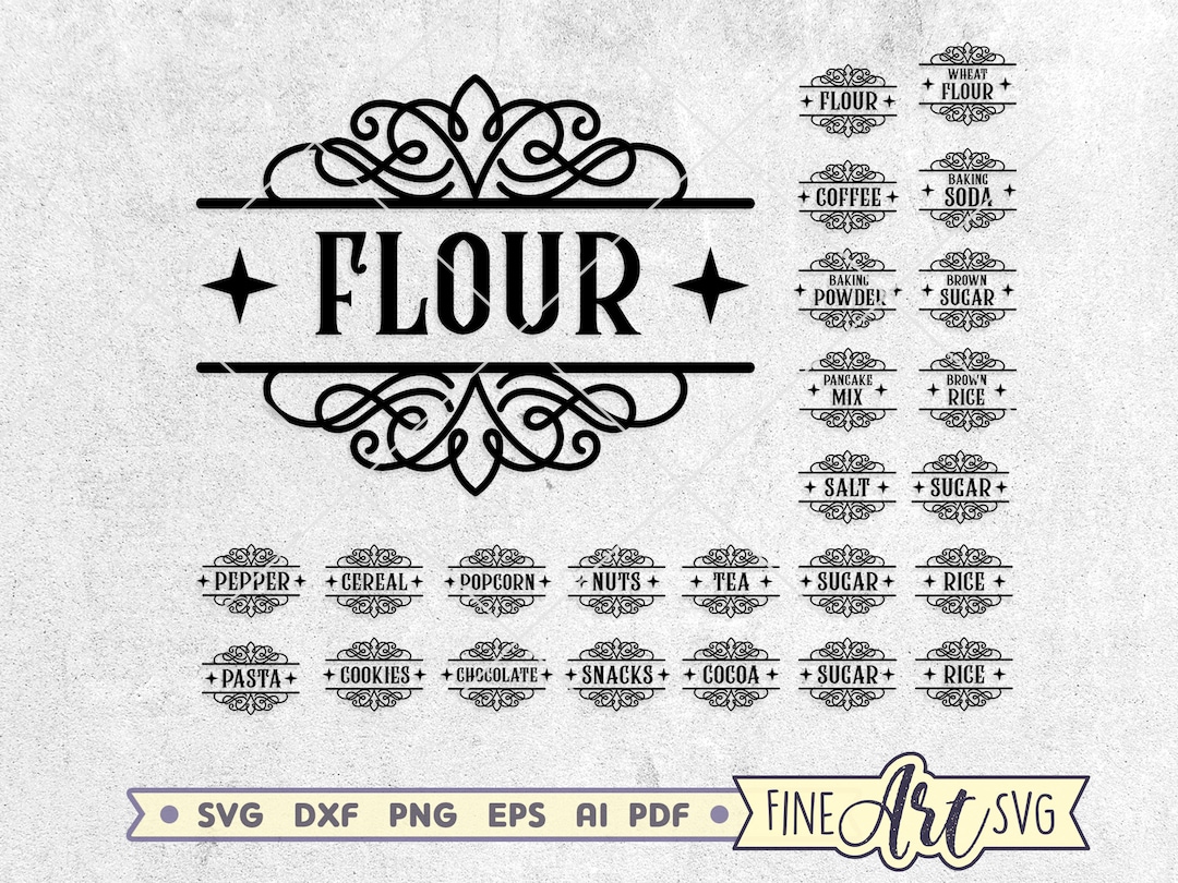Pantry Labels SVG Cut Files: Farmhouse Kitchen Organization (digital ...