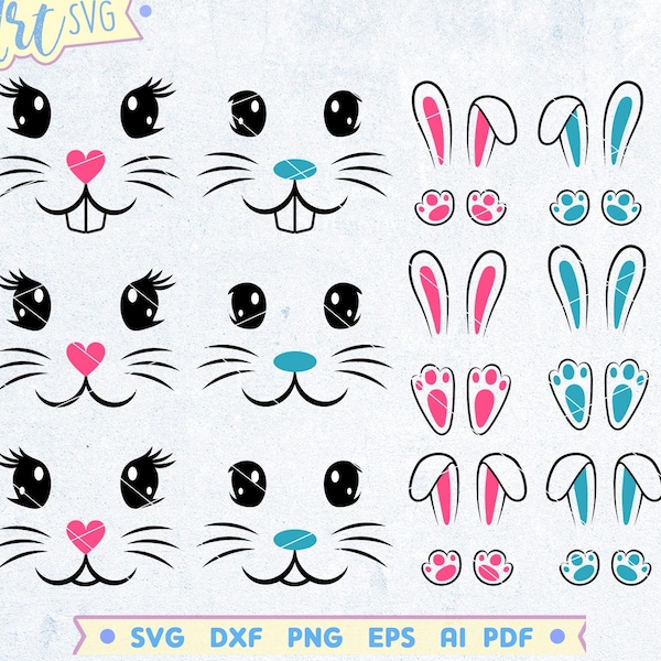 Bunny Face Template - Etsy
