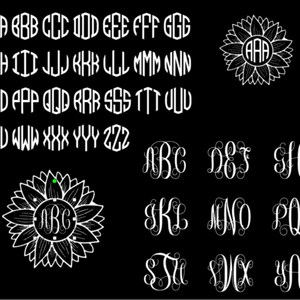 2021 NEW SUNFLOWER Monogram//monogram Decal//sunflower Decal//sunflower ...