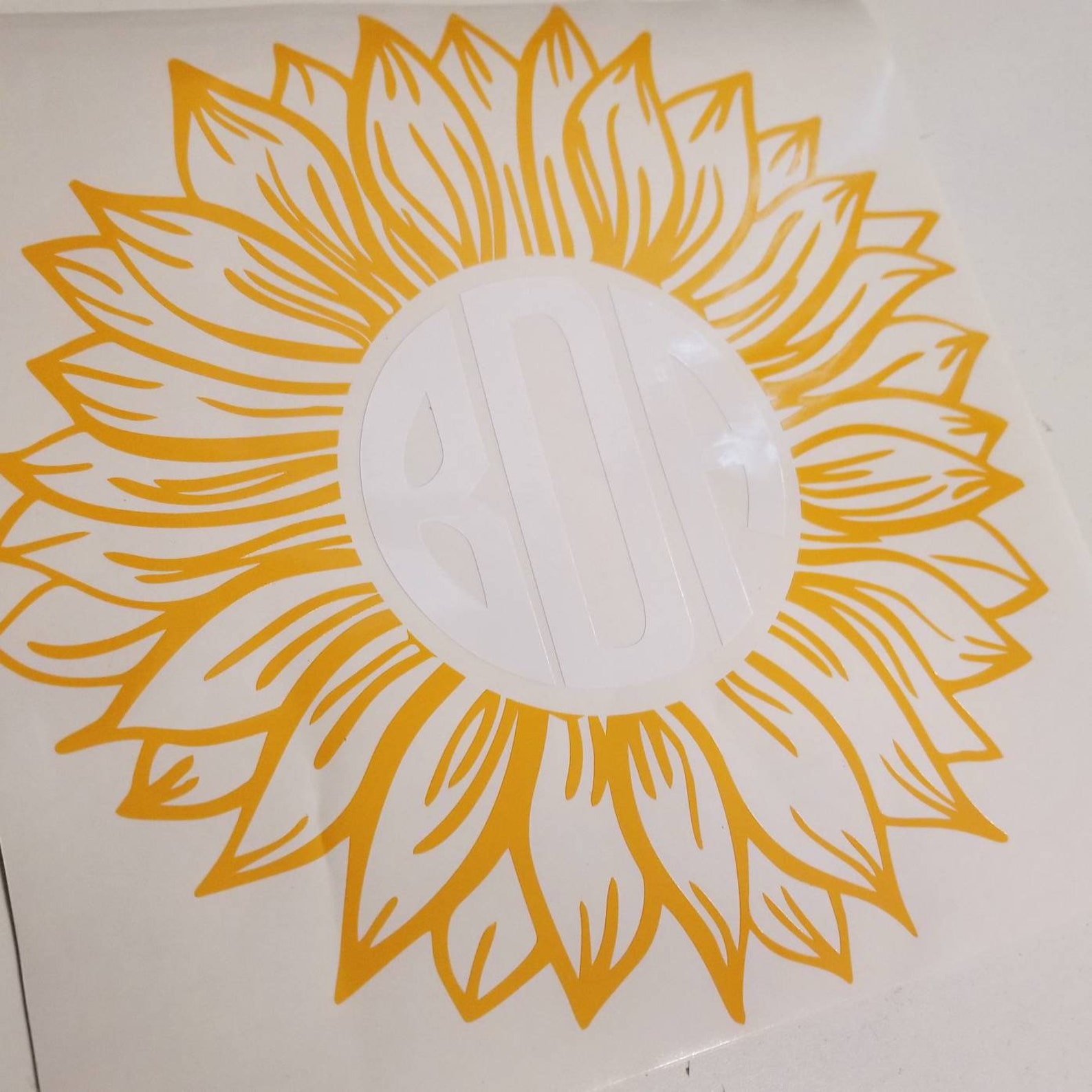 SUNFLOWER OUTLINE Monogram//monogram Decal//sunflower Decal//sunflower ...