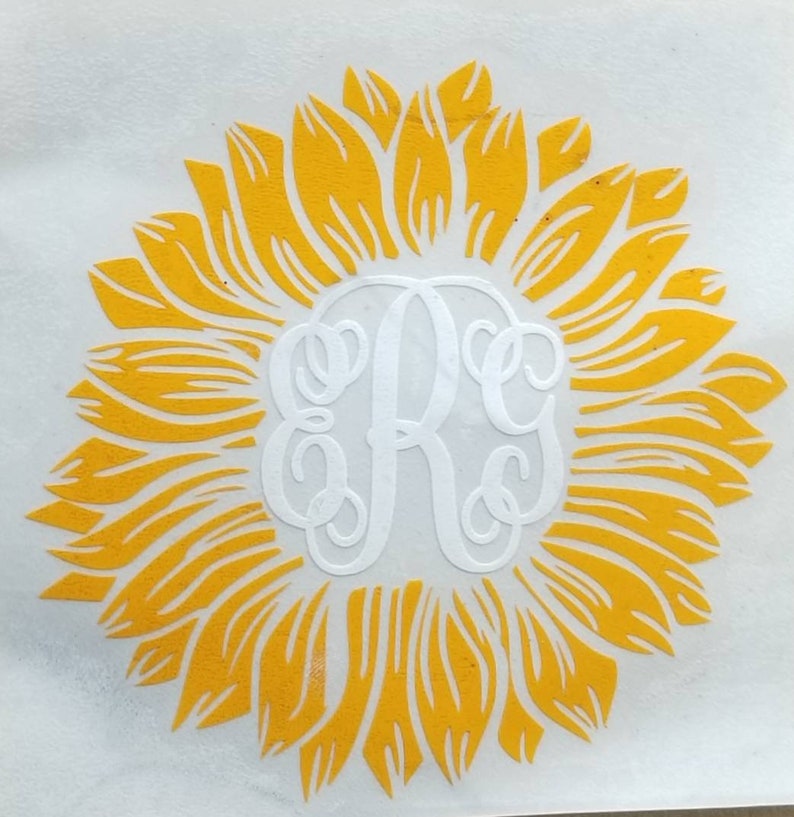 SUNFLOWER Monogram//monogram Decal//sunflower - Etsy