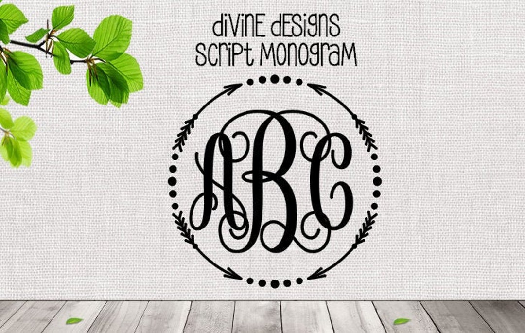 Custom Monogram Decal // Custom Vinyl Decal Personalized Decal// Script ...