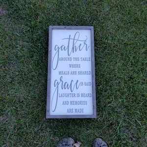 Gather Around the Table Sign, Gather Sign,family Sign, Home Decor ...