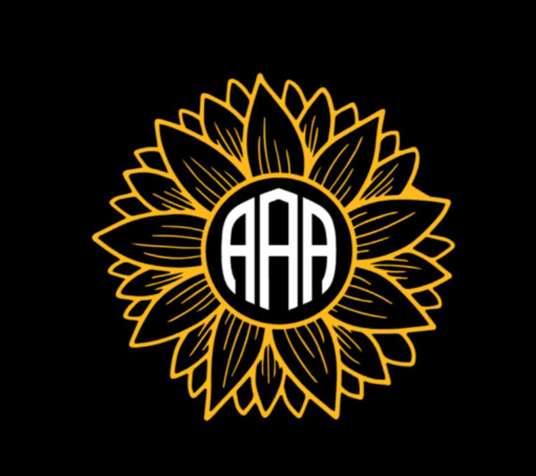 2021 NEW SUNFLOWER Monogram//monogram Decal//sunflower Decal//sunflower ...