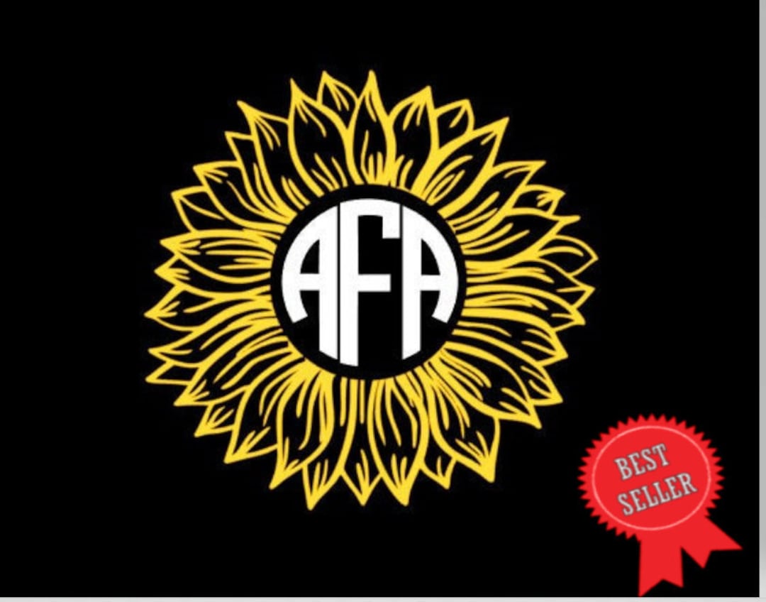 SUNFLOWER Monogram//monogram Decal//sunflower Decal//sunflower ...