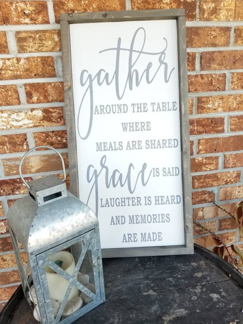 Gather around the table sign gather signFamily sign Home - Etsy.de