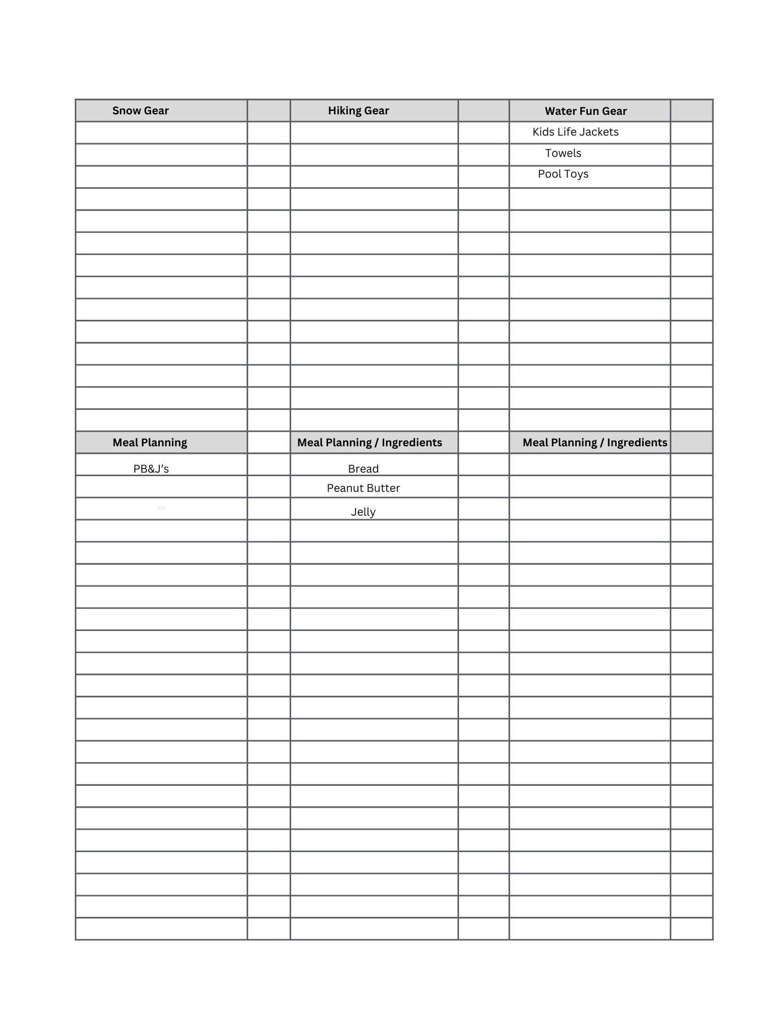 Family Packing List, Editable on Canva - Etsy