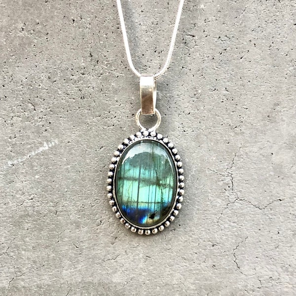 Labradorite Pendant Silver - Etsy
