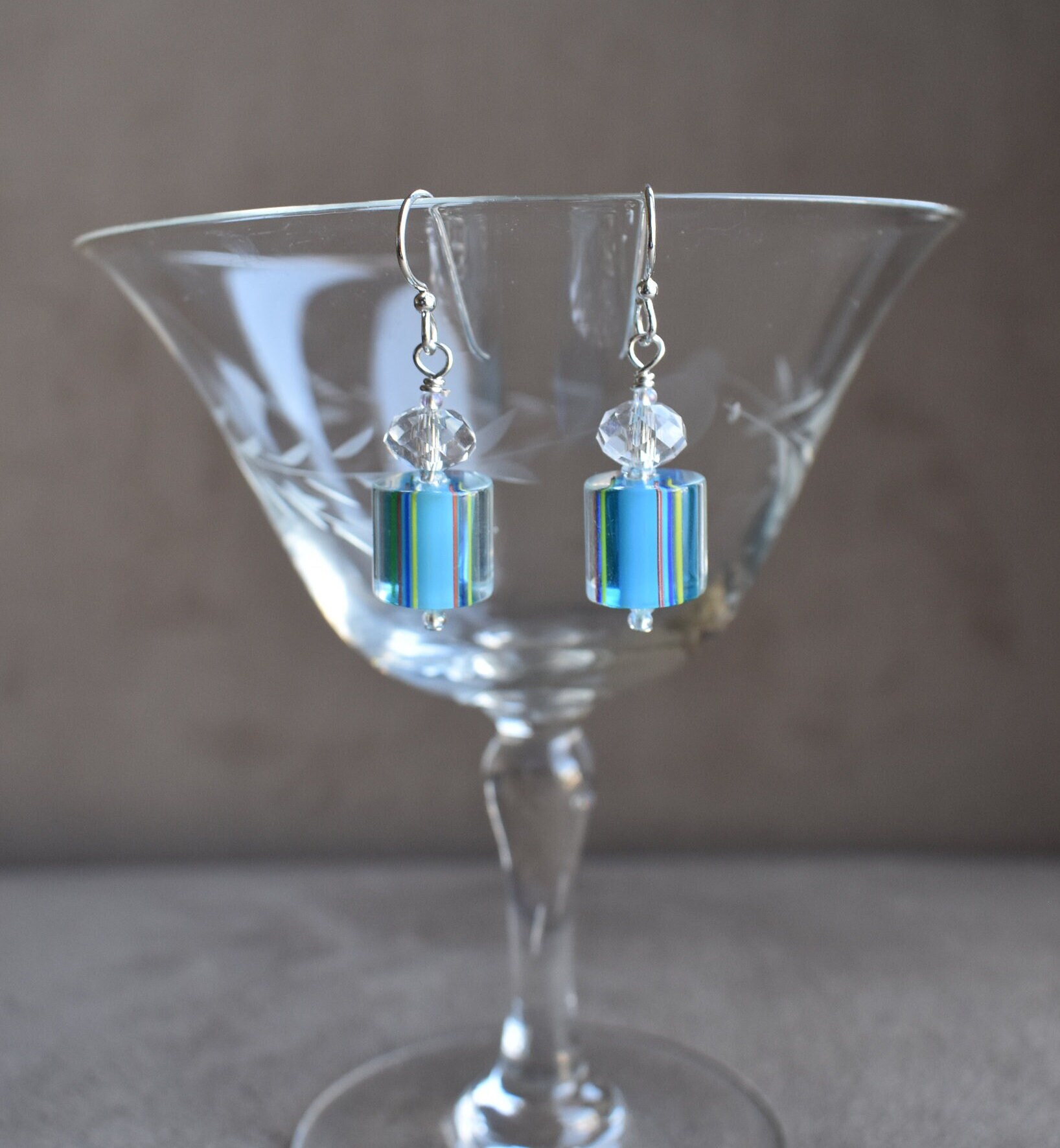 Blue and Primary Color Furnace Glass With Sparkling Clear Czech Glass ...