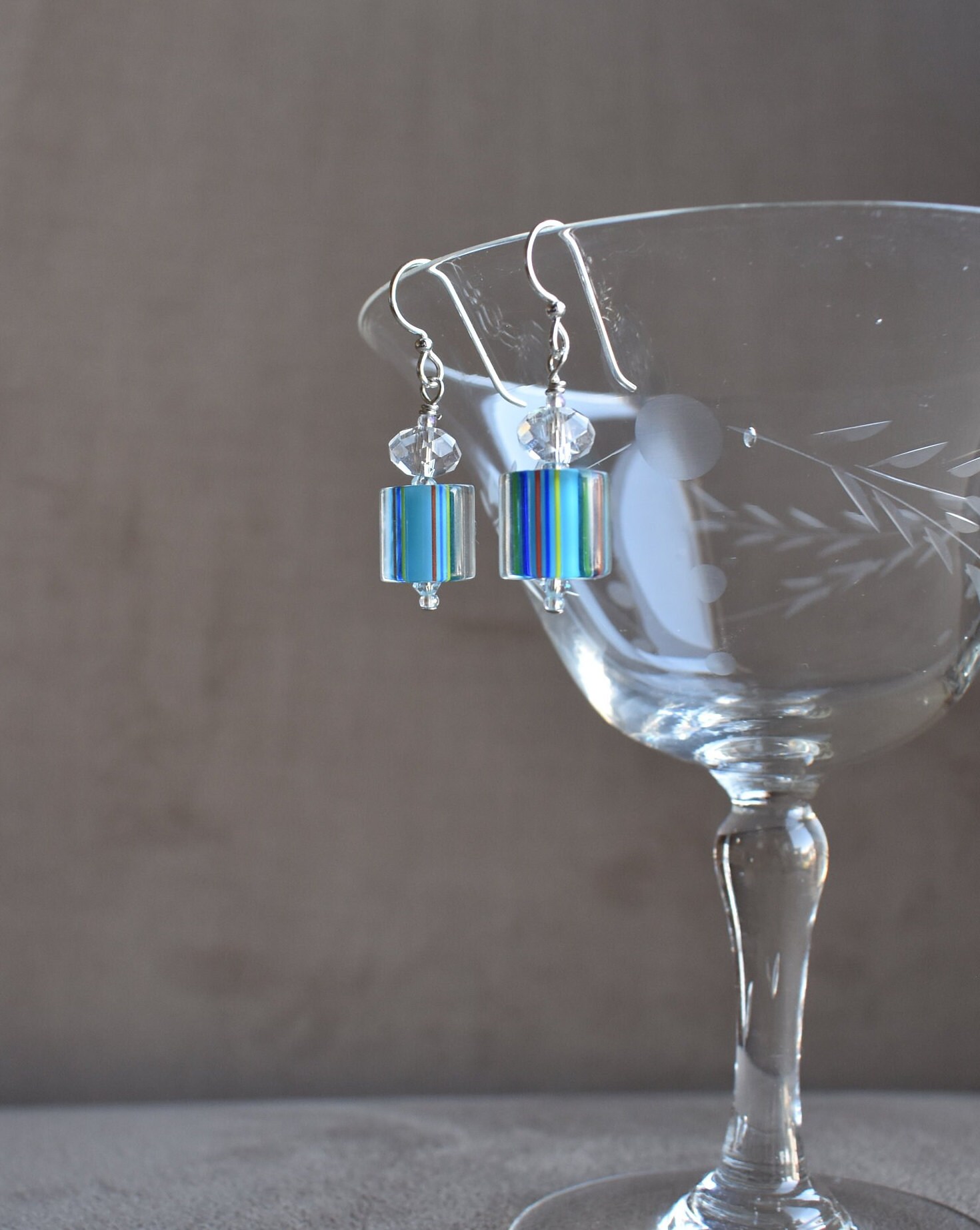 Blue and Primary Color Furnace Glass With Sparkling Clear Czech Glass ...