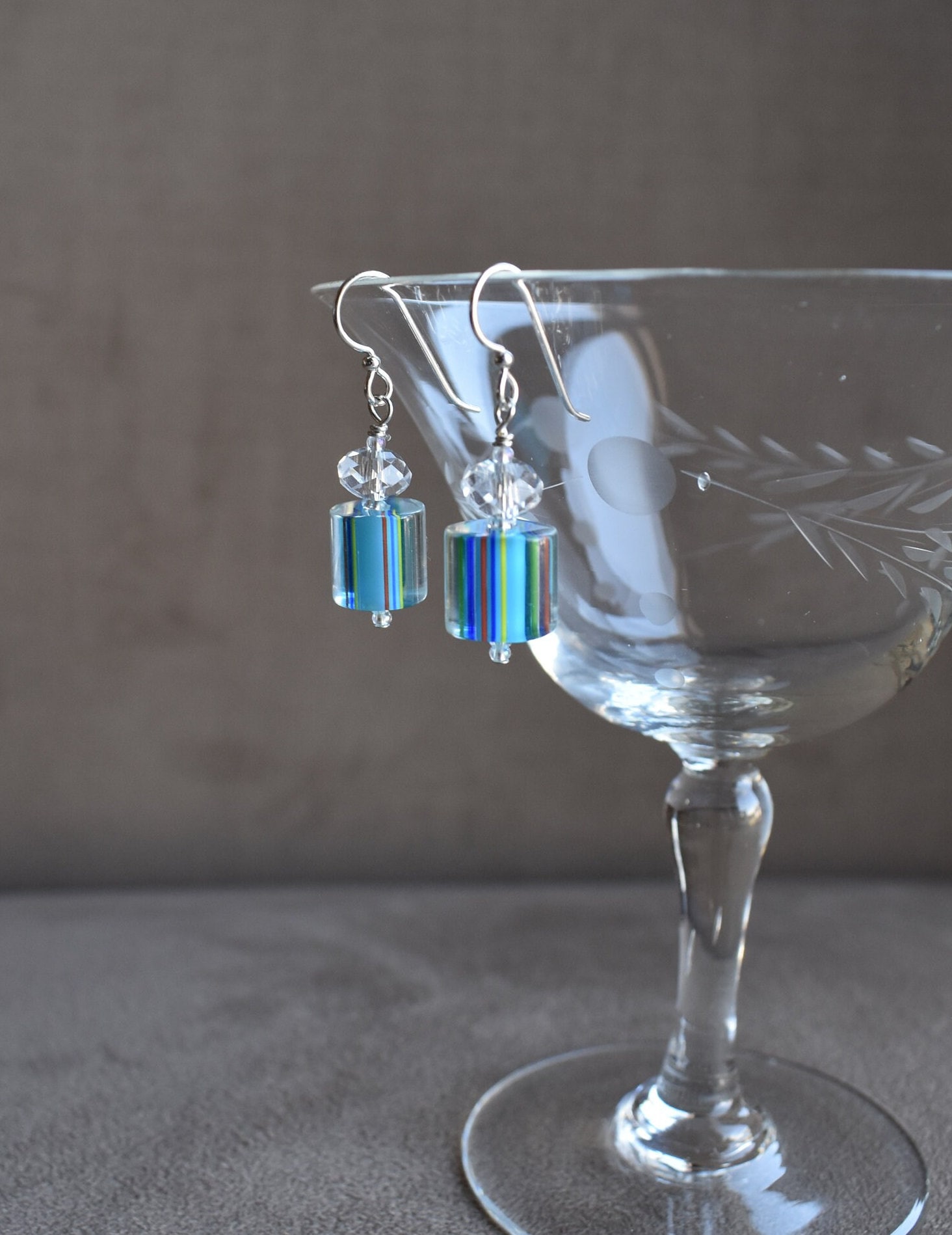 Blue and Primary Color Furnace Glass With Sparkling Clear Czech Glass ...