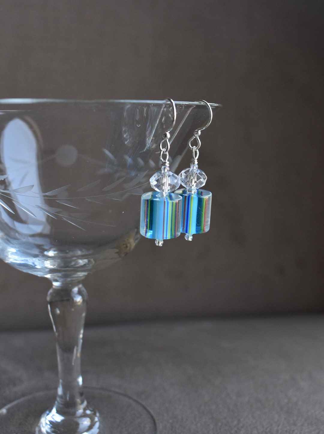 Blue and Primary Color Furnace Glass With Sparkling Clear Czech Glass ...