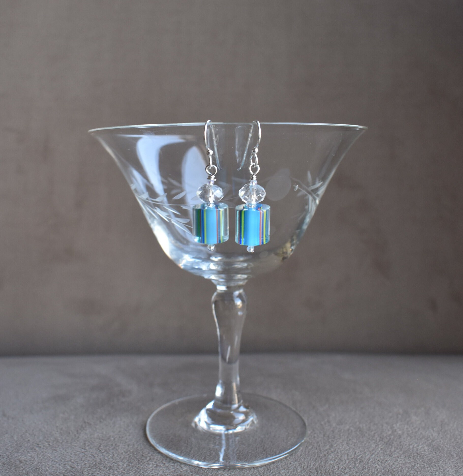 Blue and Primary Color Furnace Glass With Sparkling Clear Czech Glass ...