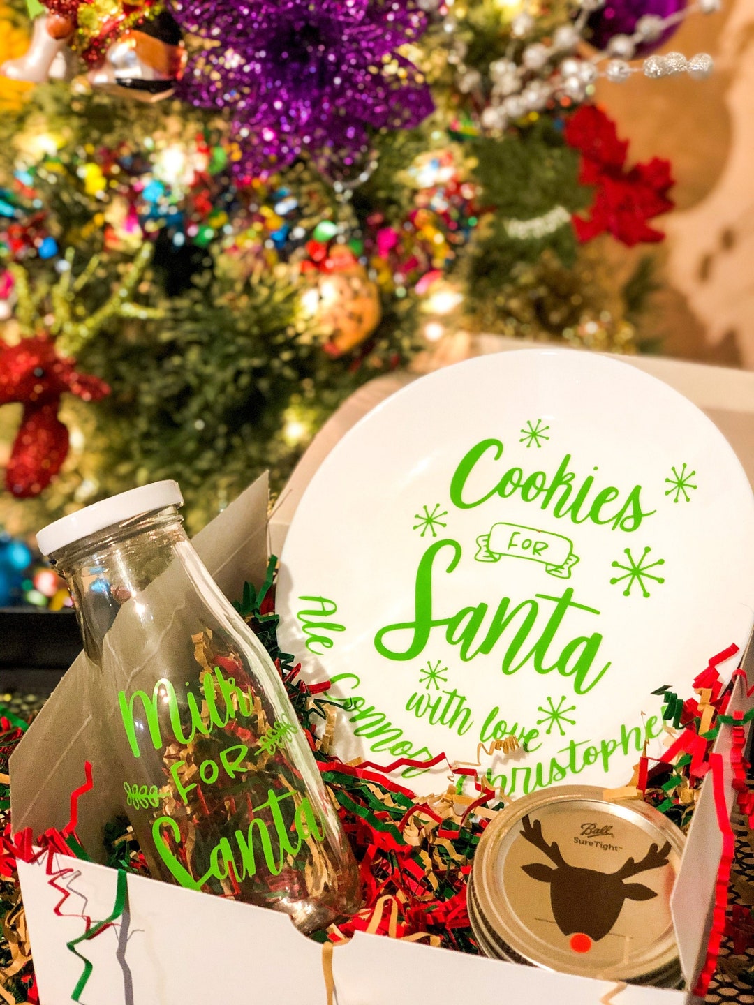 Personalized Milk and Cookies for Santa Set Cookies and Milk for Santa ...