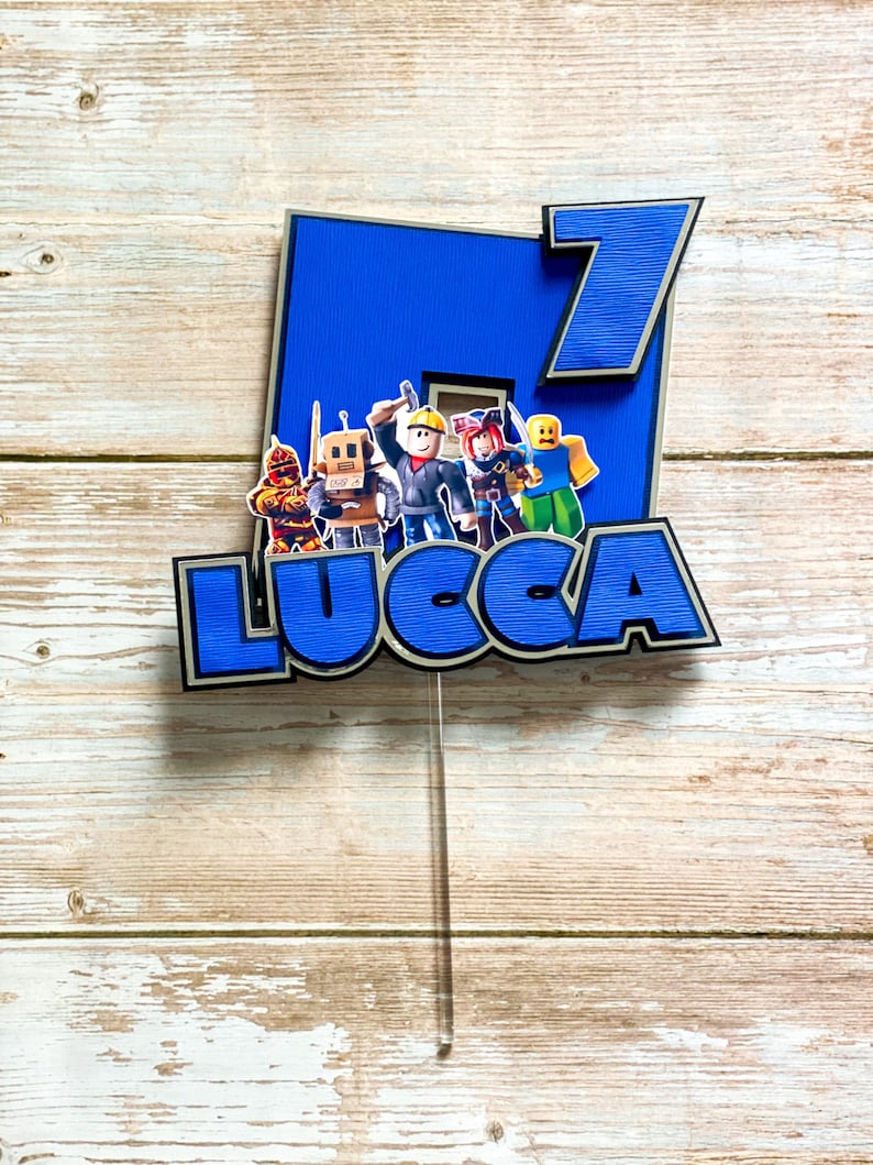 Roblox Cake Topper Roblox Decor Roblox Theme Party - Etsy