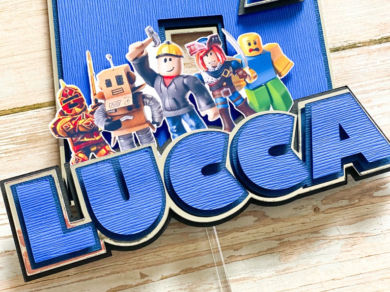 Roblox Cake Topper Roblox Decor Roblox Theme Party - Etsy