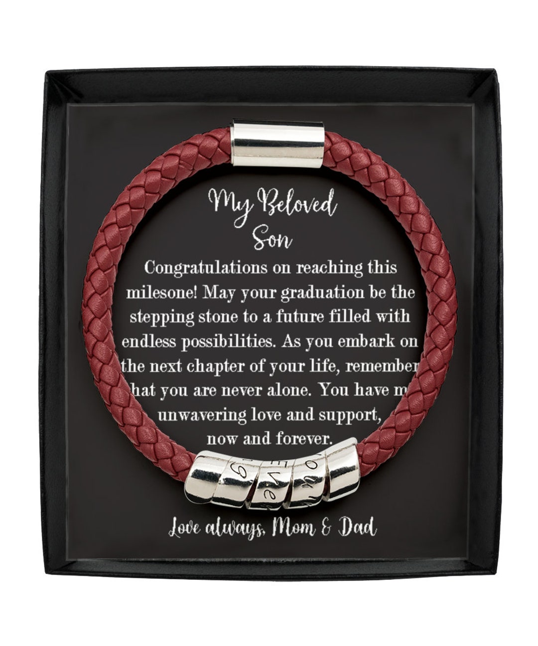 Personalized Graduation Gift for My Son, Man's Bracelet Grad Gift Idea ...