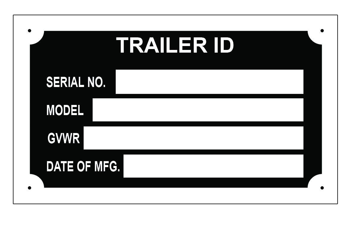 TRAILER ID TAG Plate, Data Engraved With Number. Identification Tag - Etsy