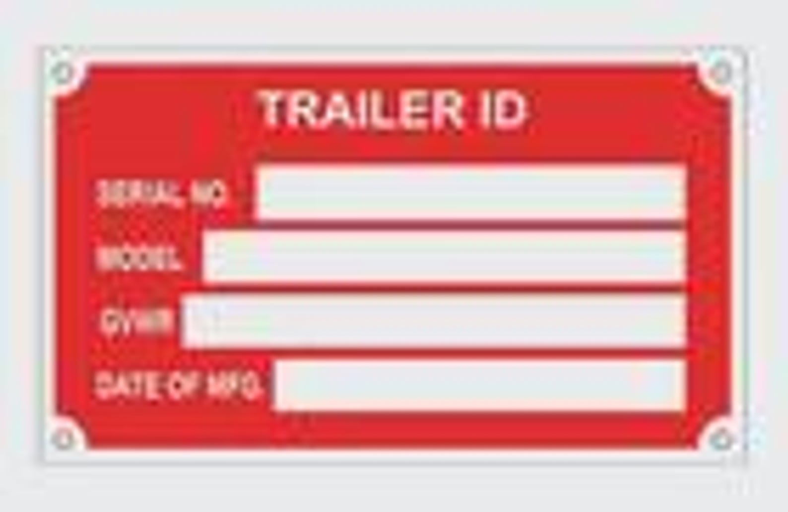 TRAILER ID TAG Plate, Data Engraved With Number. Identification Tag - Etsy