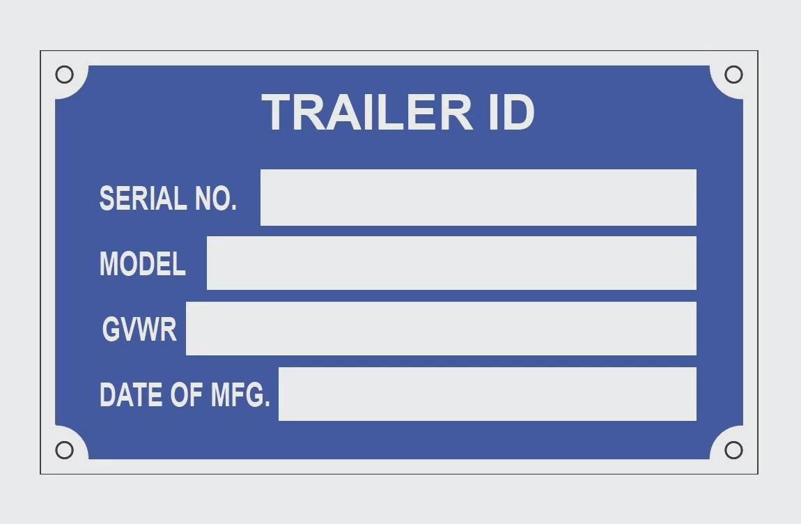 TRAILER ID TAG Plate, Data Engraved With Number. Identification Tag - Etsy