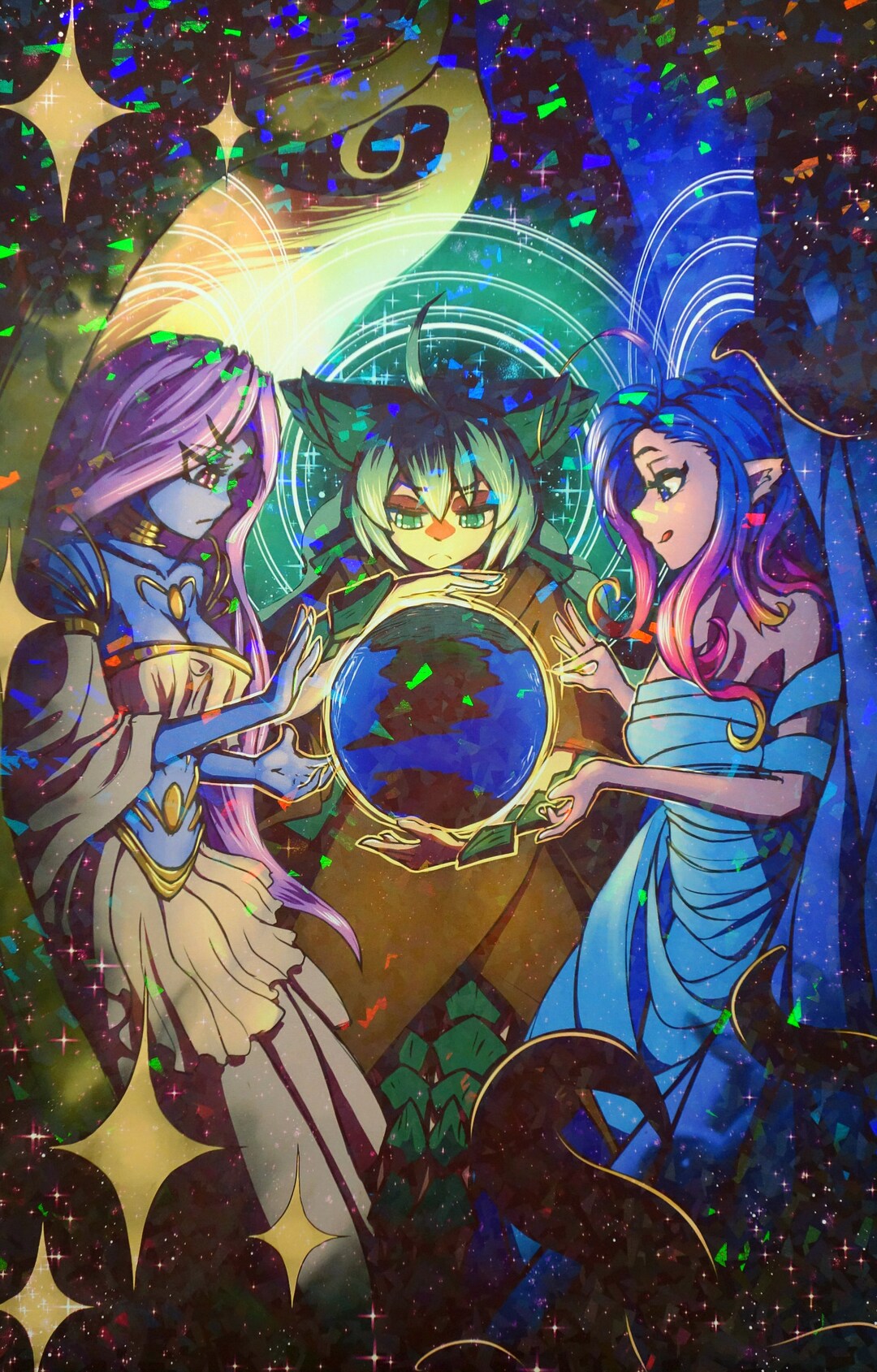Three Goddesses Holographic Poster - Etsy