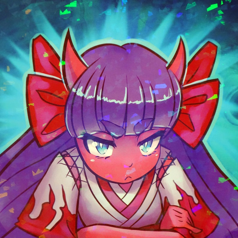 Chibi Oni Psychic Holographic Poster - Etsy