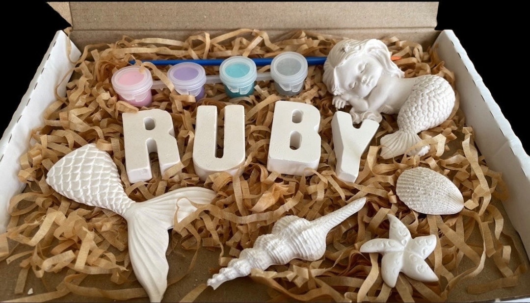 Mermaid Name Paint Kit: DIY Kids Craft, Party Favor - Etsy
