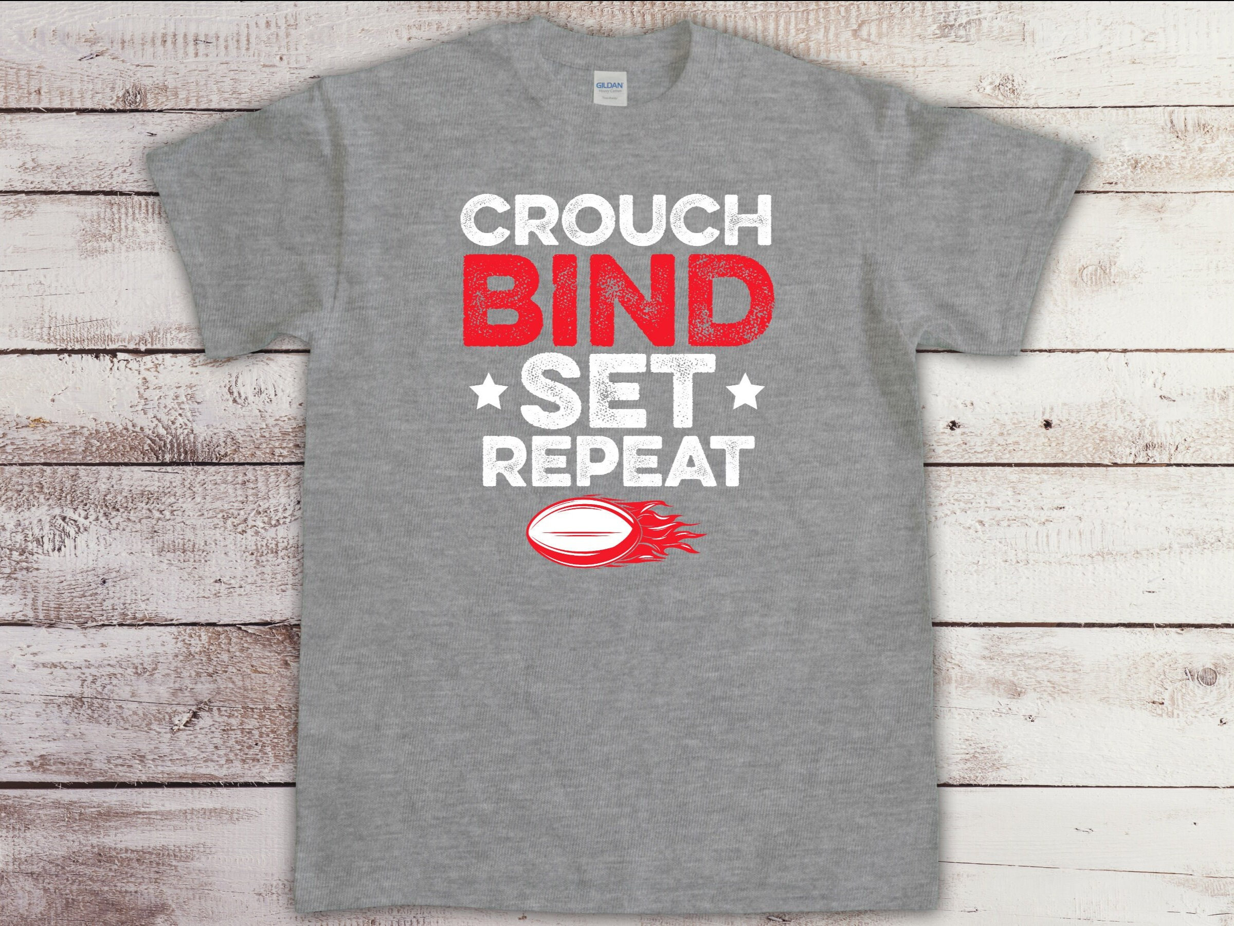 Rugby Shirt, Crouch Bind Set Repeat, Rugby Player, Rugby Teamate Gift ...