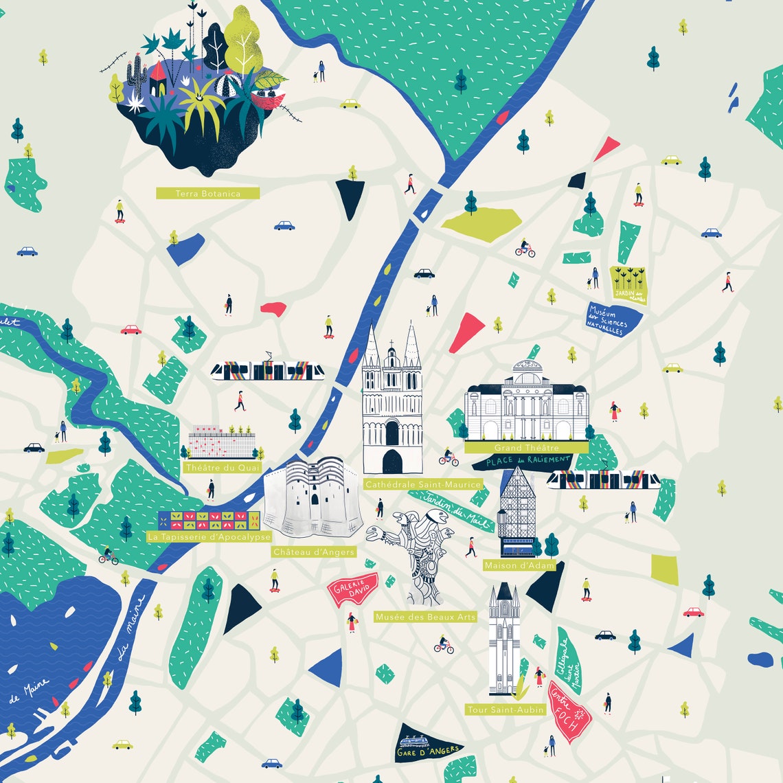 Angers Map Poster - Etsy