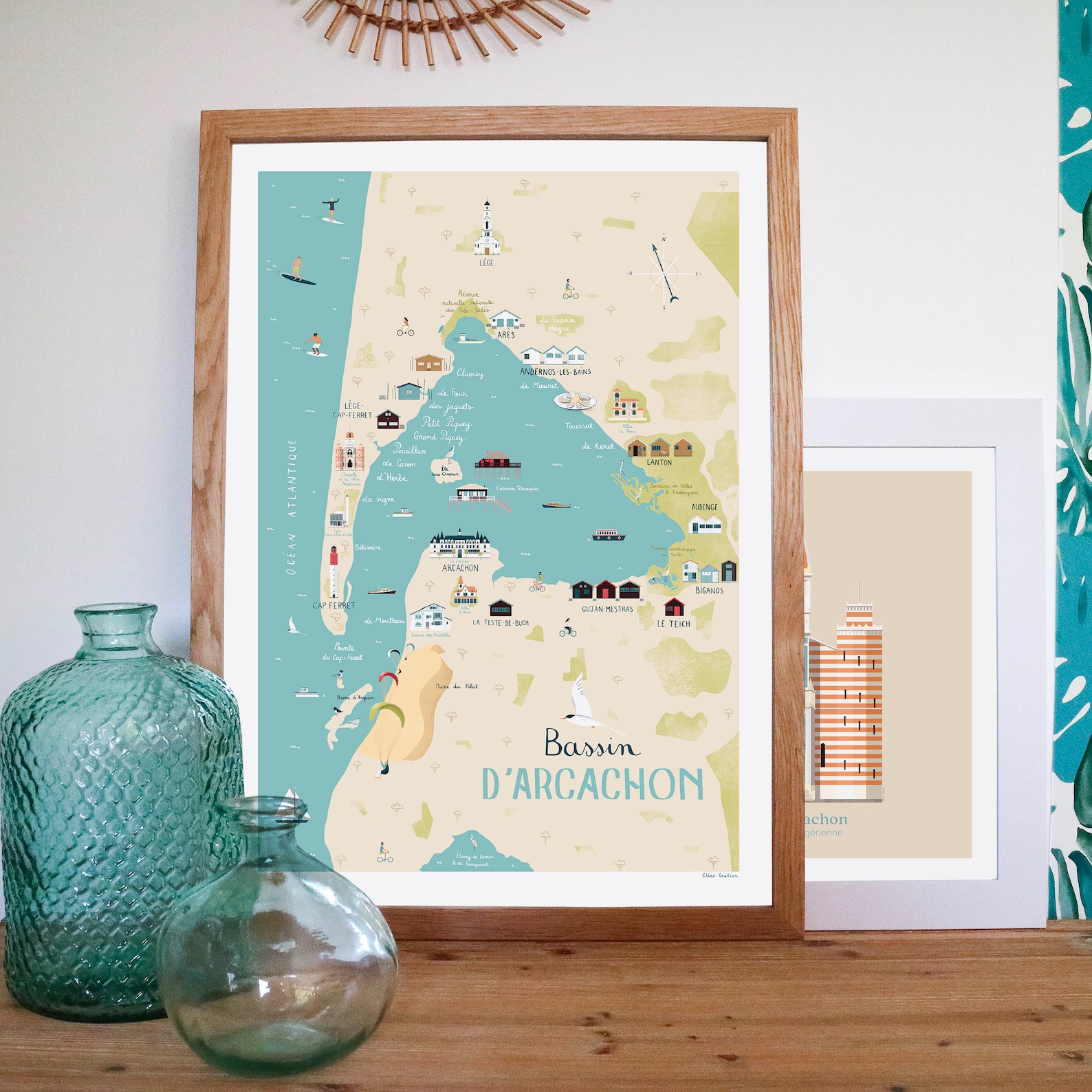 Arcachon Bay Map Poster - Etsy Israel