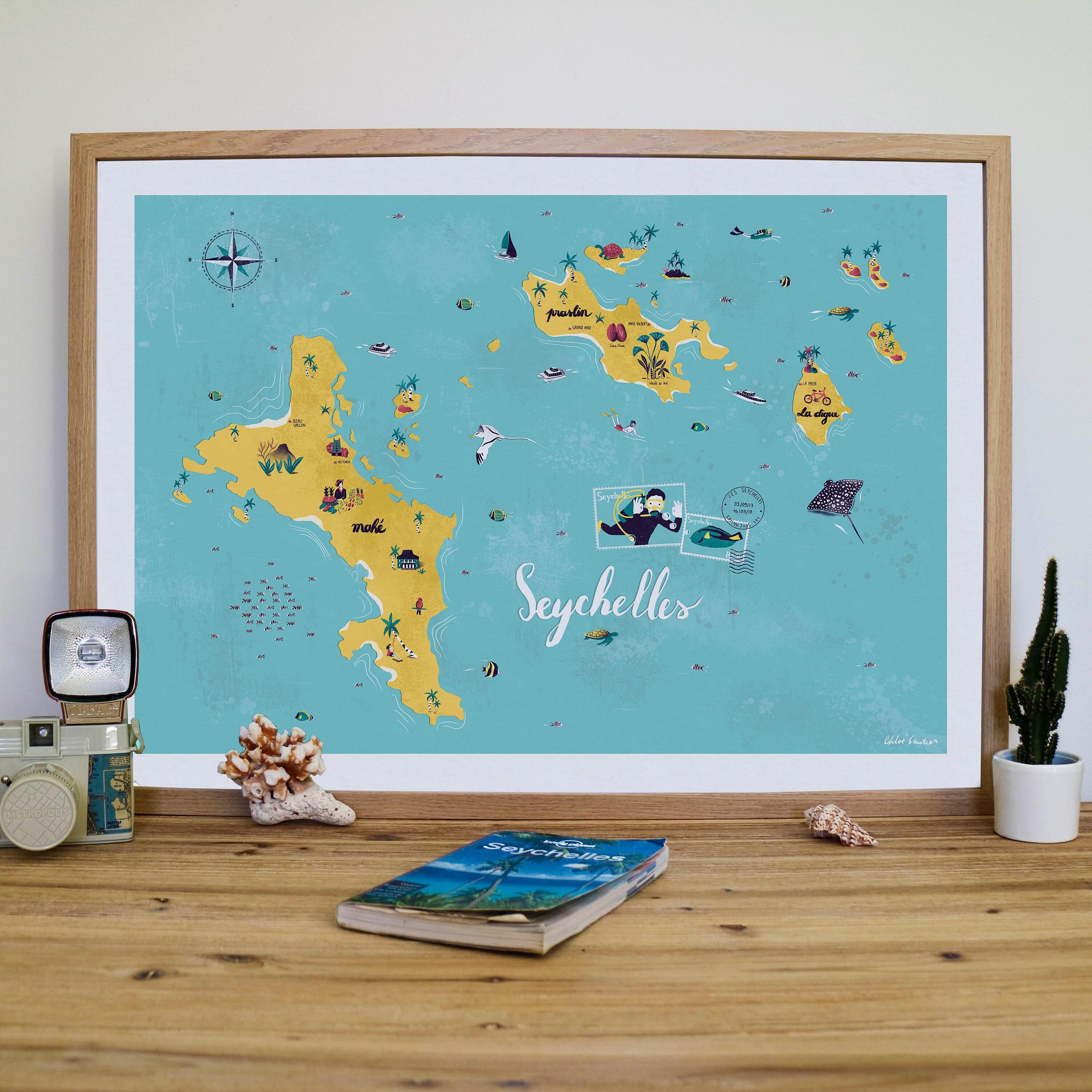 Seychelles Map Poster - Etsy UK