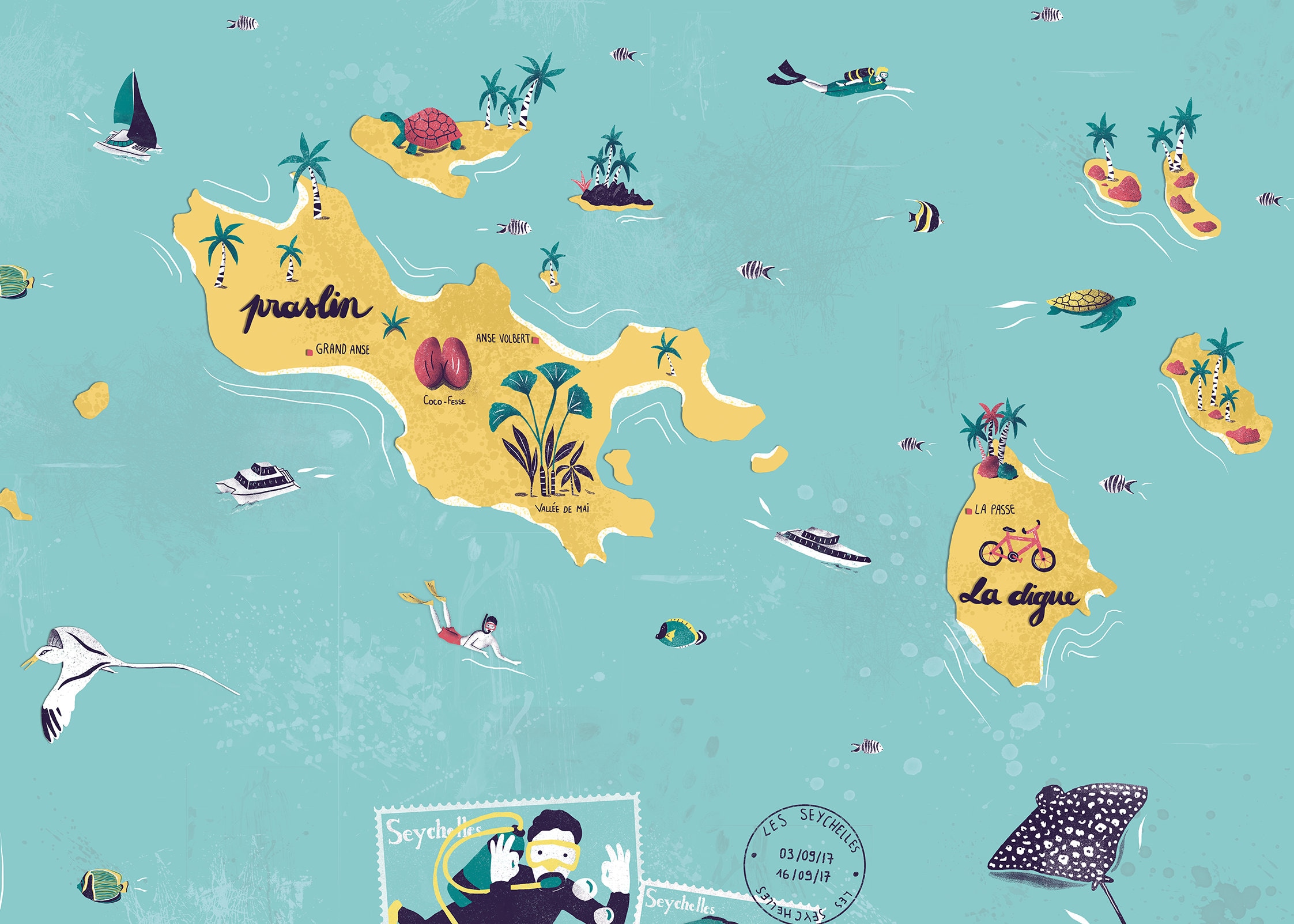 Seychelles Map Poster - Etsy UK