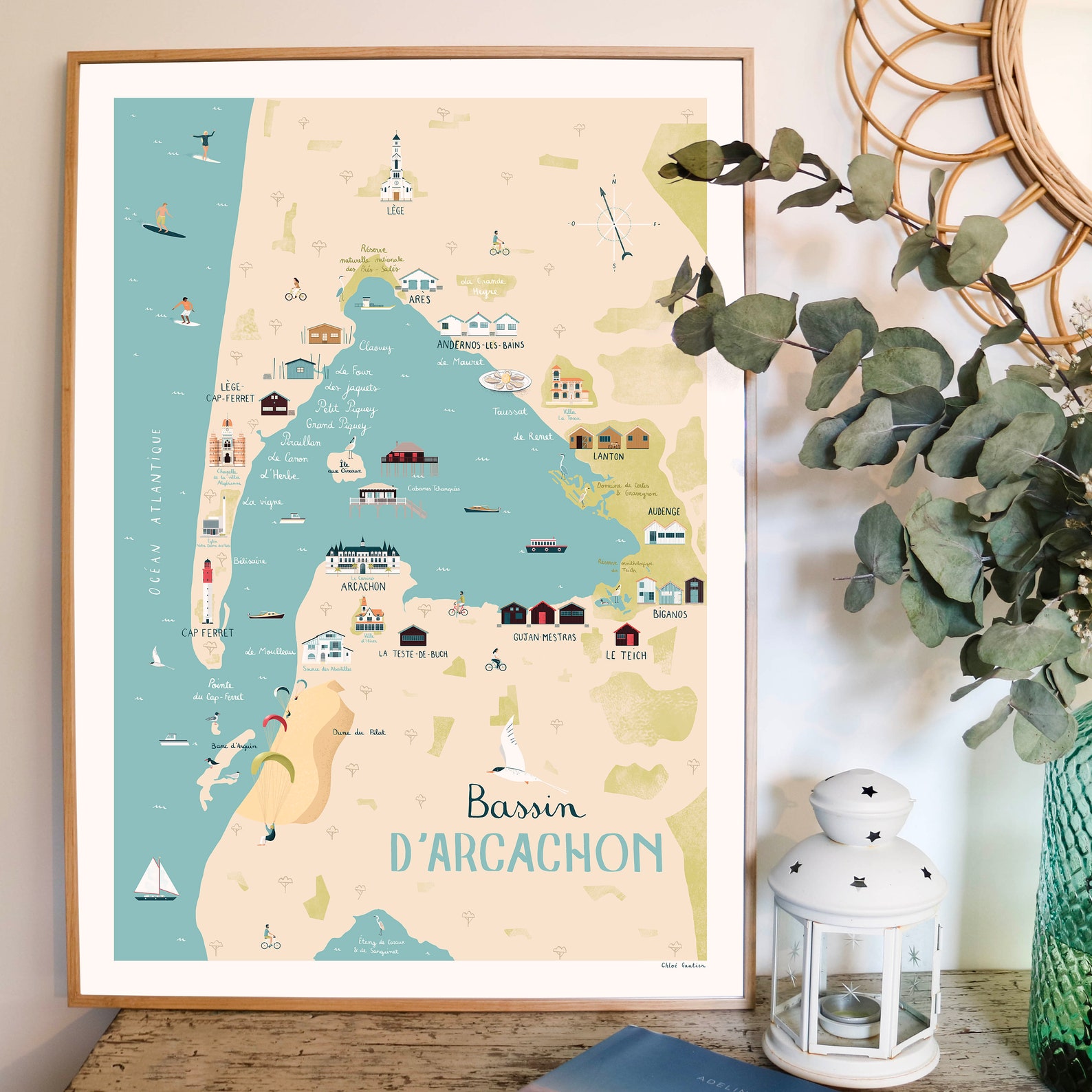 Arcachon Bay Map Poster - Etsy Israel