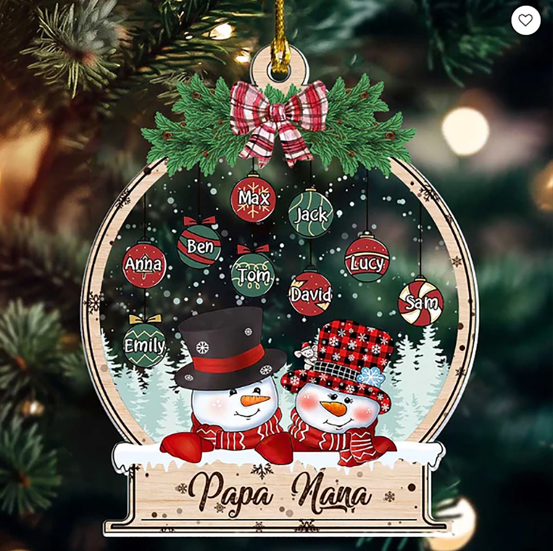 Christmas Family Snowman Nana Papa Dad Mom Kid at Red Barn - Etsy