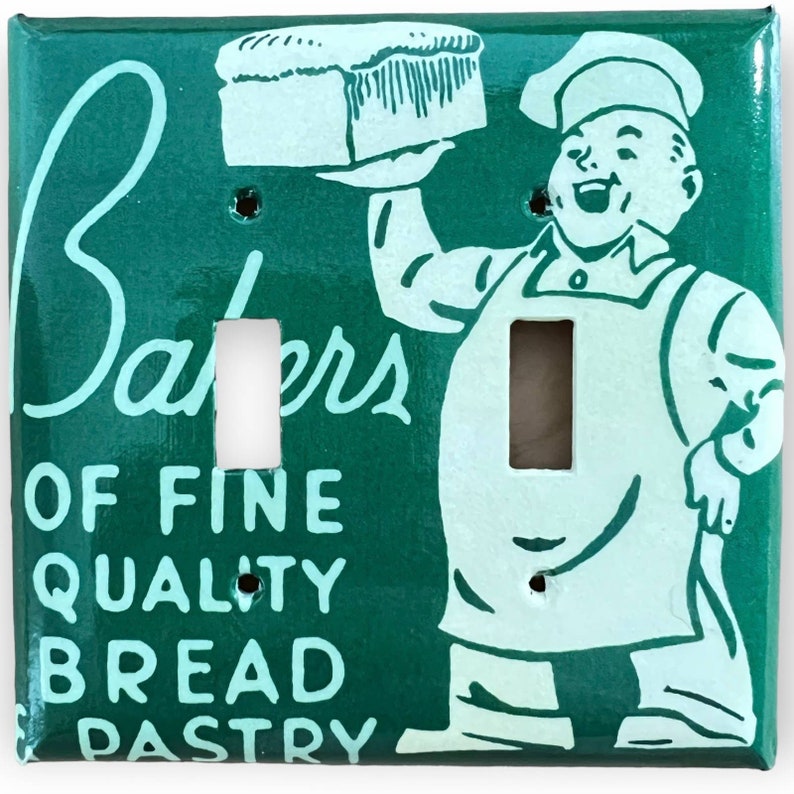 Handmade Retro Art Double Switch Plate Bakery Kitchen Decor - Etsy