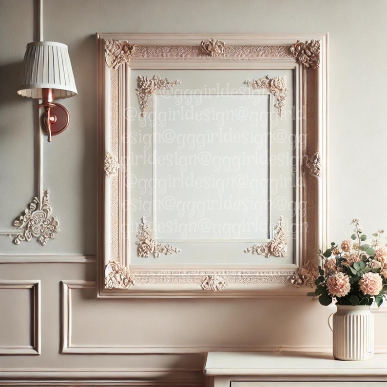 Coquette Picture Frame Mockup: Romantic Revival Art (PNG Digital ...
