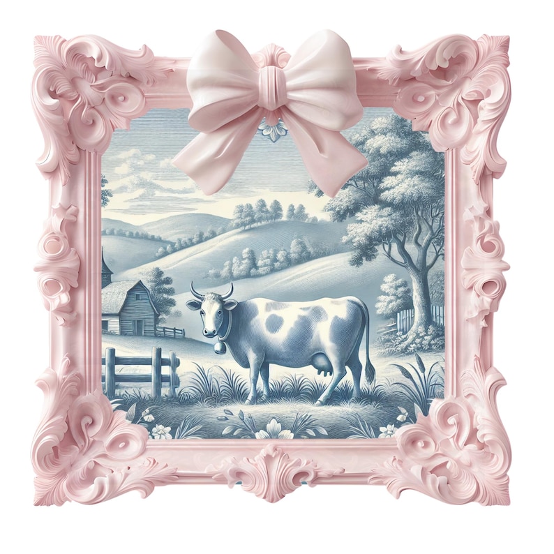 Coquette Pink Picture Frame Mockup Bundle Romantic Revival PNG Frame ...