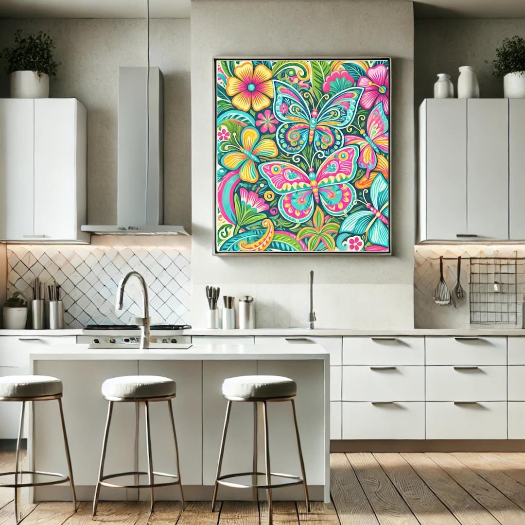 Tropical Butterfly Poster Boho Wall Art for Home Decor Vibrant ...