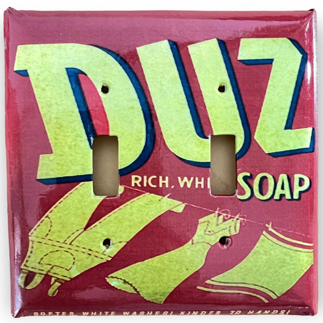 Handmade Retro Art Double Switch Plate Duz Detergent Laundry Room Decor ...